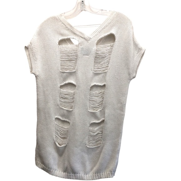 R.P.S Addict | Sweaters | Rps Addict W Size S Cream Cap Sleeve V Neck ...